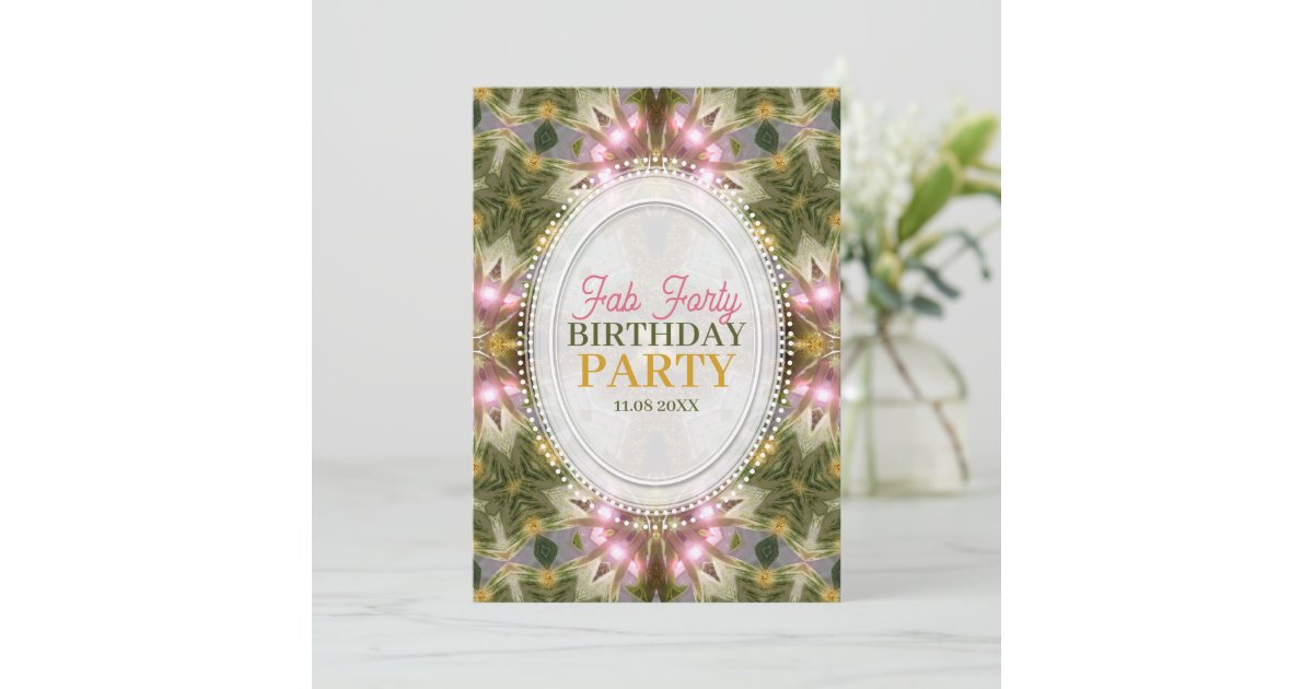 Forest Princess Fab Forty Birthday Party Invitation | Zazzle