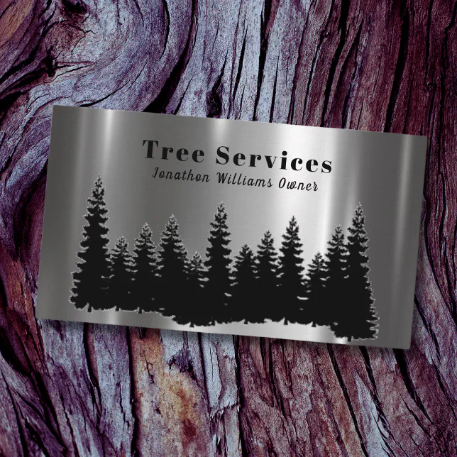Forest Professional Tree Trimming Service Business Card | Zazzle