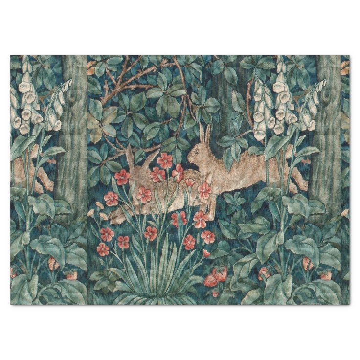 Forest Rabbits Tapestry Tissue Paper | Zazzle
