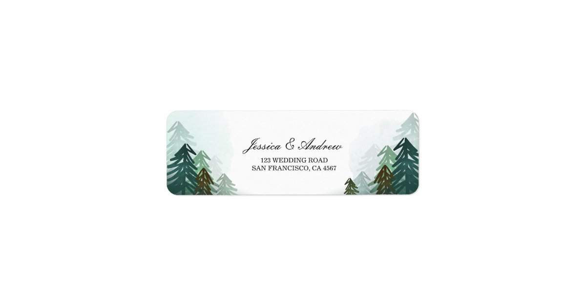 Forest Return Address Label Rustic Adventure Pine | Zazzle