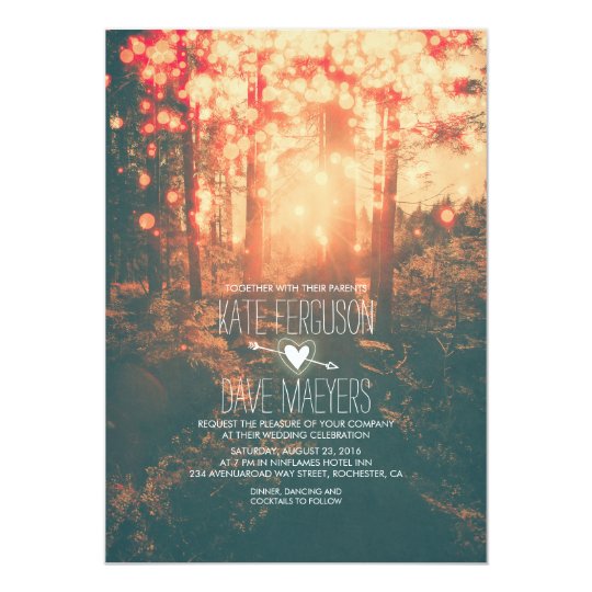 Leafy Branch Camping or Nature Wedding Invitation | Zazzle.com