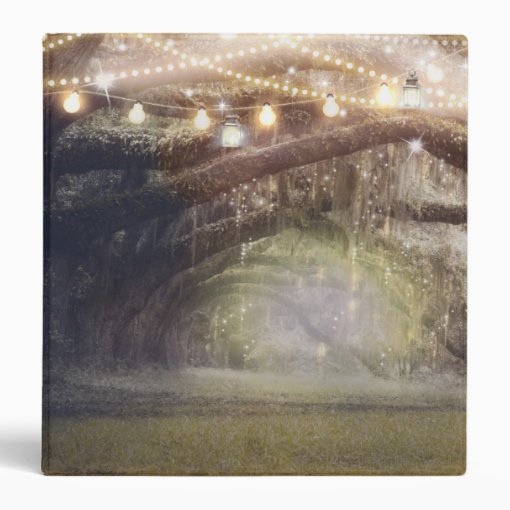 Forest & String Lights Rustic Wedding Planning 3 Ring Binder | Zazzle