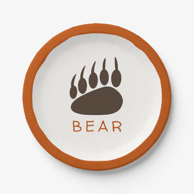 Forest Theme Birthday Party Paper Plates - Bear | Zazzle
