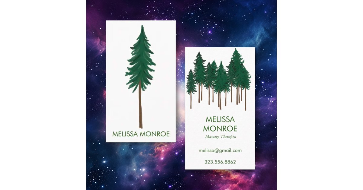 Forest Therapy Pine Trees Business Card | Zazzle