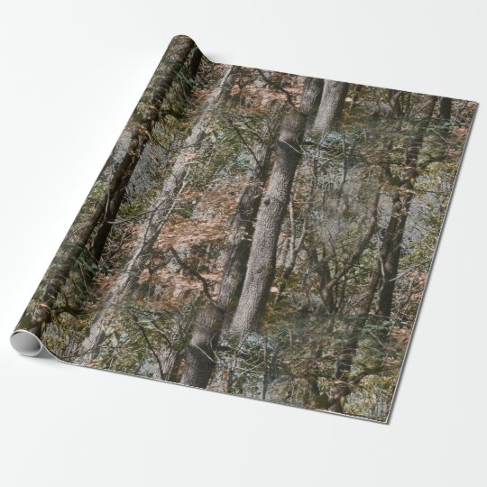Forest Tree Camo Camouflage Nature Hunting/Fishing Wrapping Paper ...
