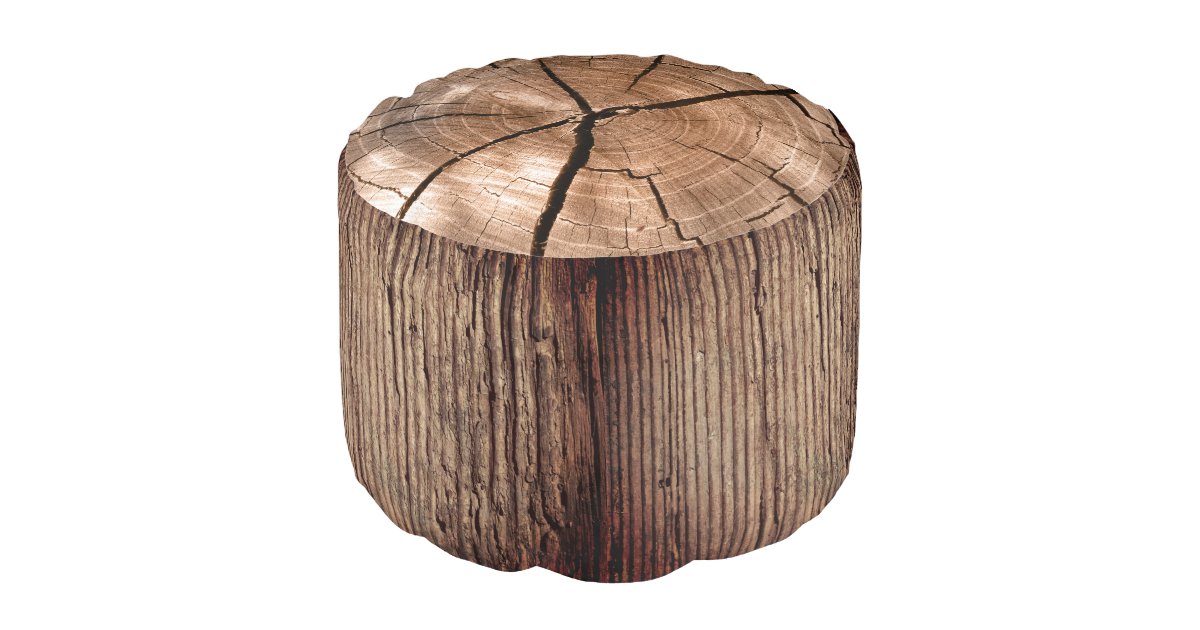 Forest tree trunk stump pouf | Zazzle