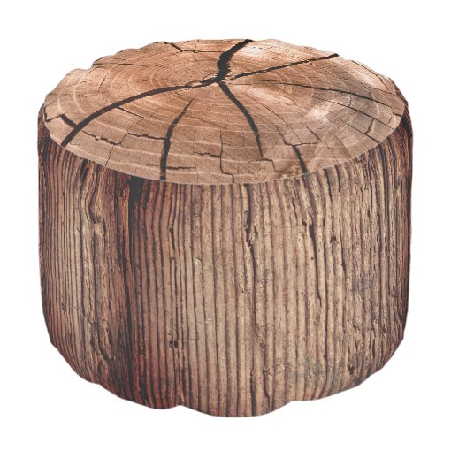 Forest tree trunk stump pouf | Zazzle