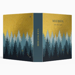 Forest Trees Golden Landscape 3 Ring Binder | Zazzle