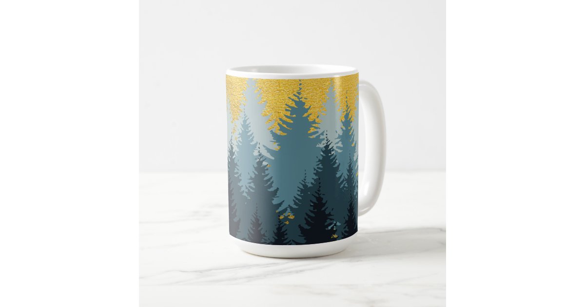 Forest Trees Golden Landscape Coffee Mug | Zazzle