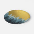 Forest Trees Golden Landscape Paper Plates | Zazzle