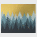 Forest Trees Golden Landscape Wrapping Paper | Zazzle