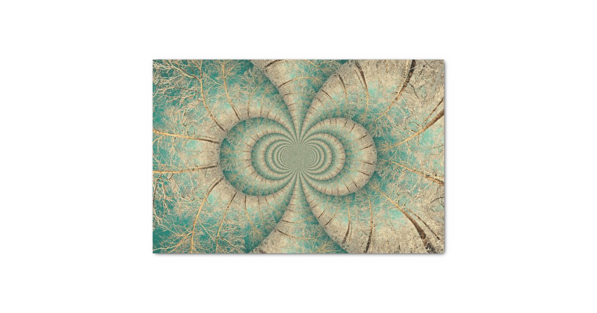 Forest Trees Green Brown Winter Woodland Tissue Paper | Zazzle
