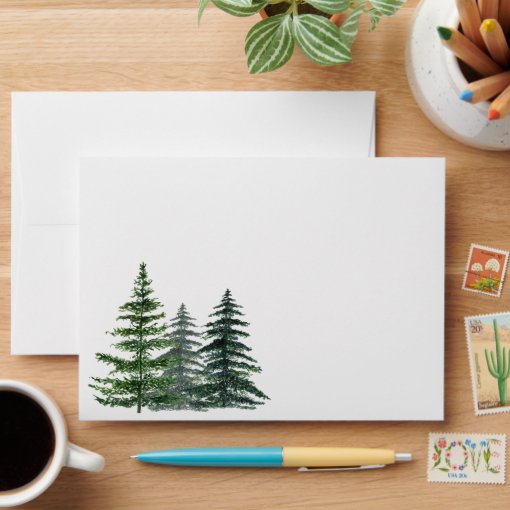 Forest Trees Liner Envelopes Return Address | Zazzle