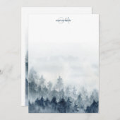 Forest Trees Monogrammed Note Card | Zazzle
