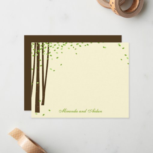 Forest Trees Thank You Cards cards - Green - | Zazzle