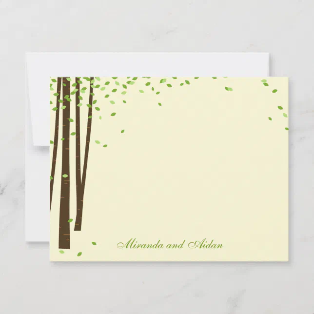 Forest Trees Thank You Cards cards - Green - | Zazzle