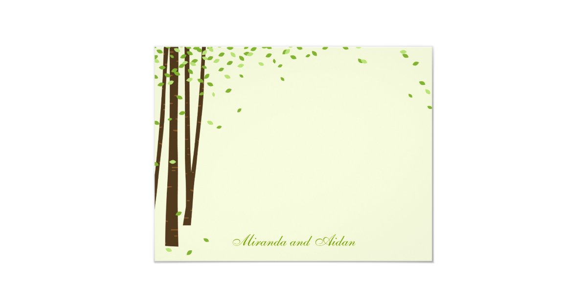 Forest Trees Thank You Cards cards - Green - | Zazzle.com