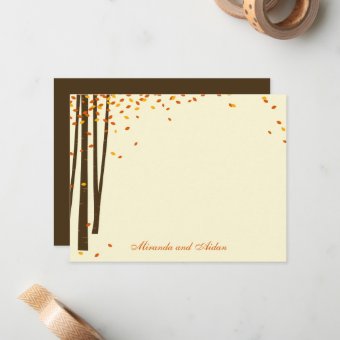 Forest Trees Thank You Cards cards - Orange - | Zazzle