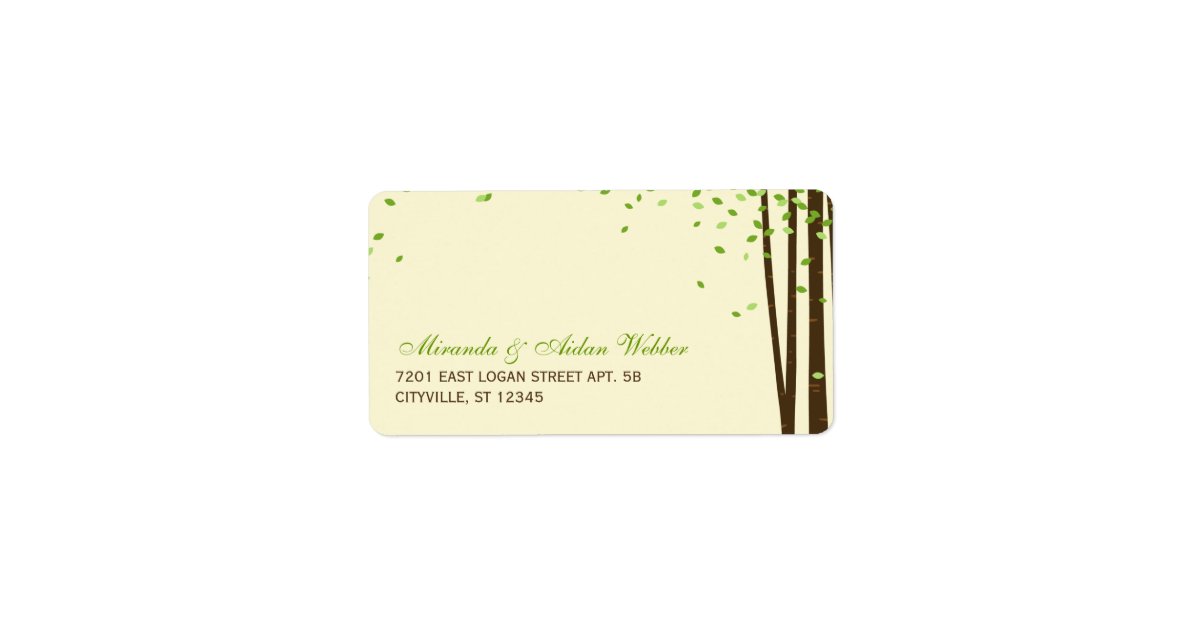 Forest Trees Wedding Address Labels | Zazzle