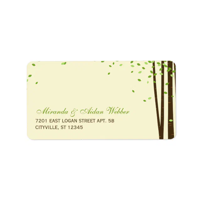 Forest Trees Wedding Address Labels | Zazzle