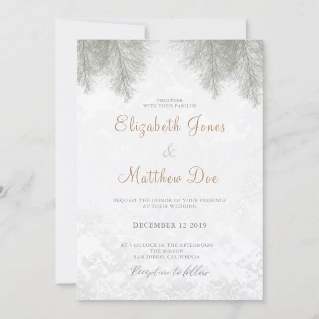 Forest Wedding A Winter Wedding Invitation | Zazzle