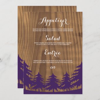 Forest Wedding Menu Cards | Zazzle