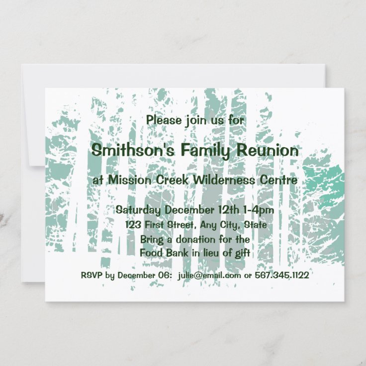 Forest Wilderness Outdoor Park Reunion Invitation | Zazzle