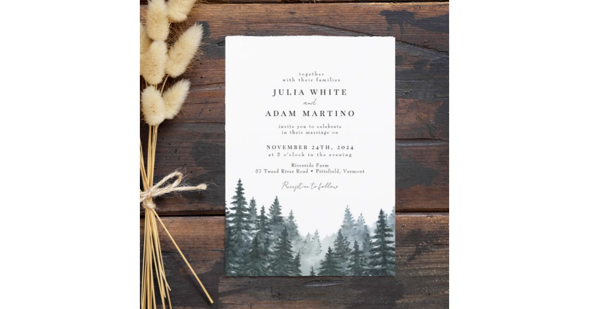 Forest Winter Pines Wedding Invitation | Zazzle