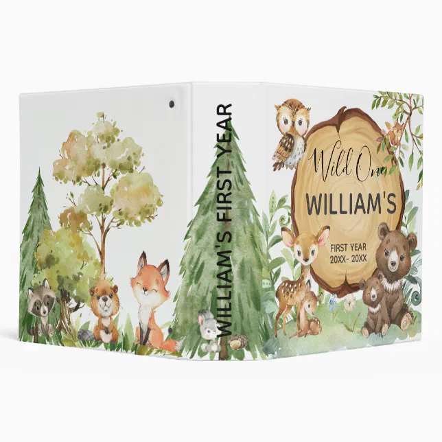 Forest Woodland Animal Baby Shower Gift 3 Ring Binder | Zazzle
