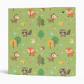 Forest Woodland Animal Pattern For Kids Binder | Zazzle