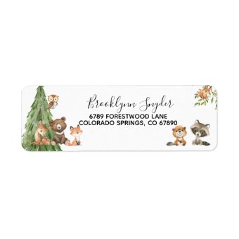 Forest Woodland Animal Return address Label | Zazzle