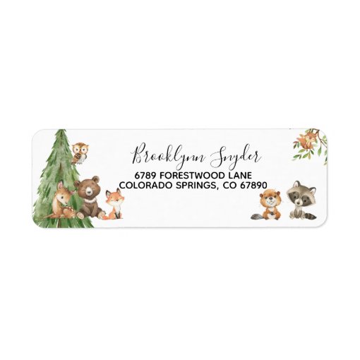 Forest Woodland Animal Return address Label | Zazzle