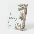 Forest Woodland Animals Baby Shower Favors Pedestal Sign | Zazzle