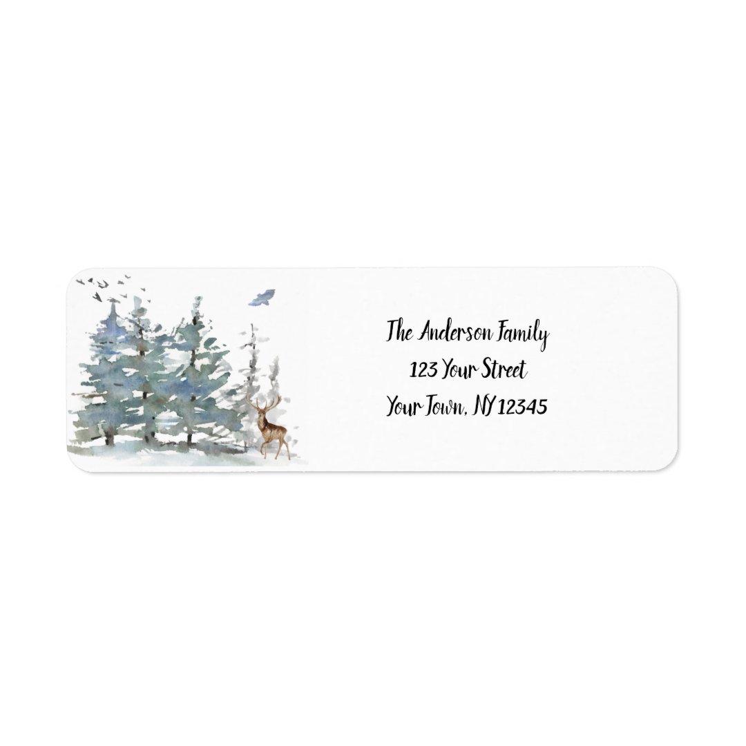 Forest Woodland Pine Return Address Label | Zazzle
