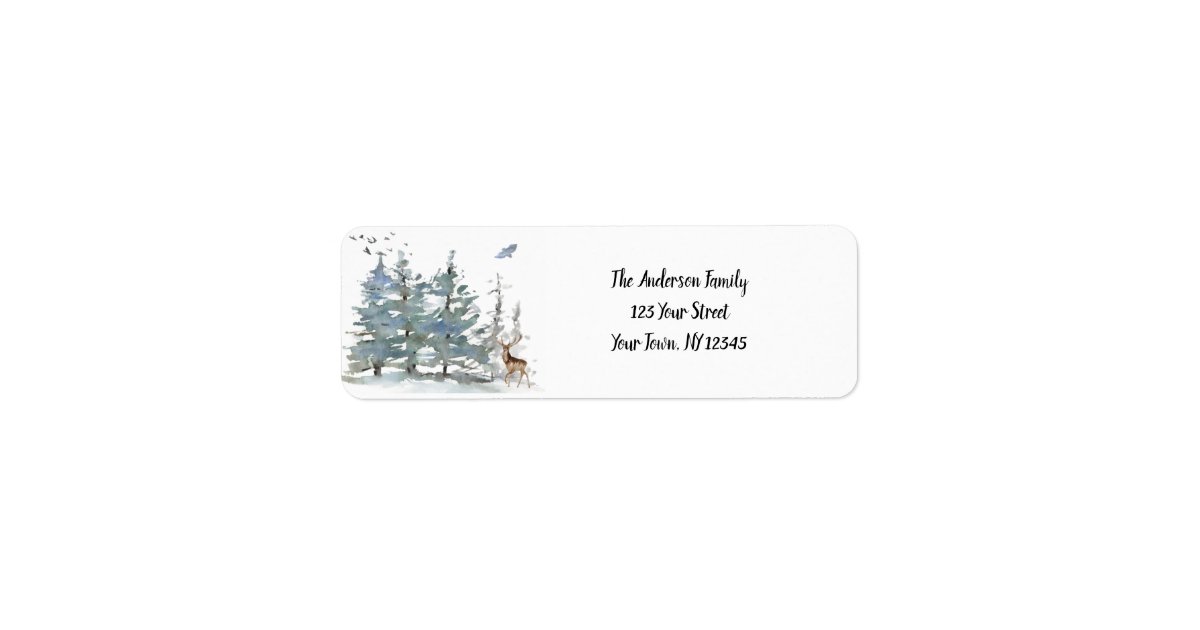 Forest Woodland Pine Return Address Label | Zazzle