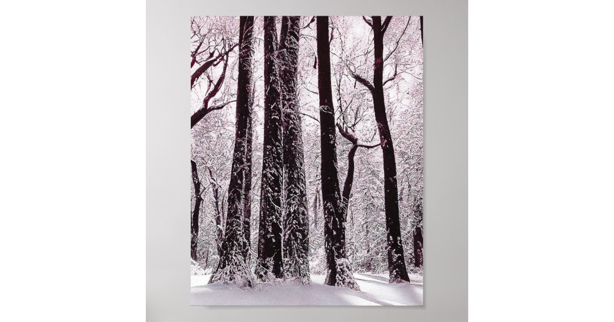 FOREST WOODS SNOWY WINTER SCENERY POSTER | Zazzle