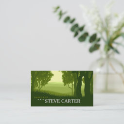 Forester Green Forest Tree Nature Plant Farmer Business Card | Zazzle