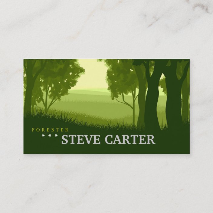 Forester Green Forest Tree Nature Plant Farmer Business Card | Zazzle.com