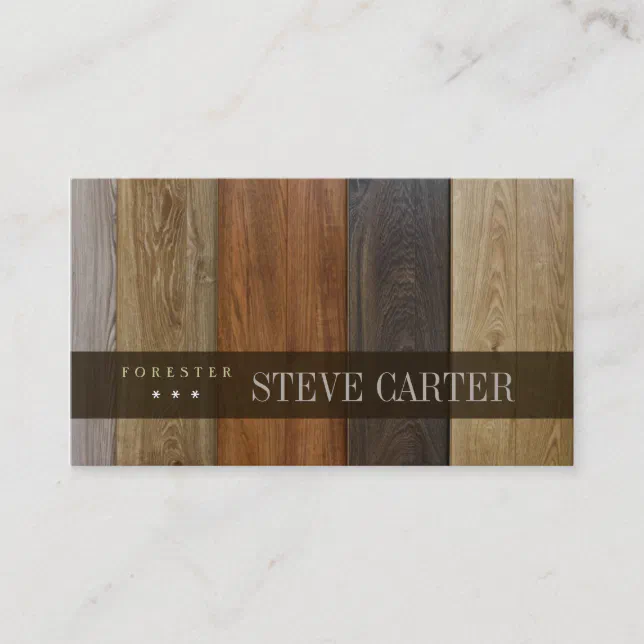 Forester Wood Forest Boards Floor Woodworker Card | Zazzle