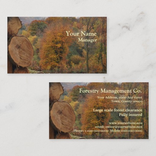 Forestry autumn business card | Zazzle