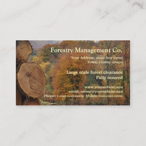 Forestry autumn business card | Zazzle