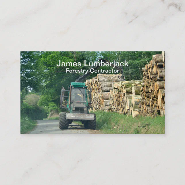 Forestry industries logging tractor business card | Zazzle