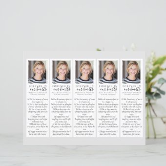 Forever | 2x7" DIY Funeral Bookmark Template | Zazzle