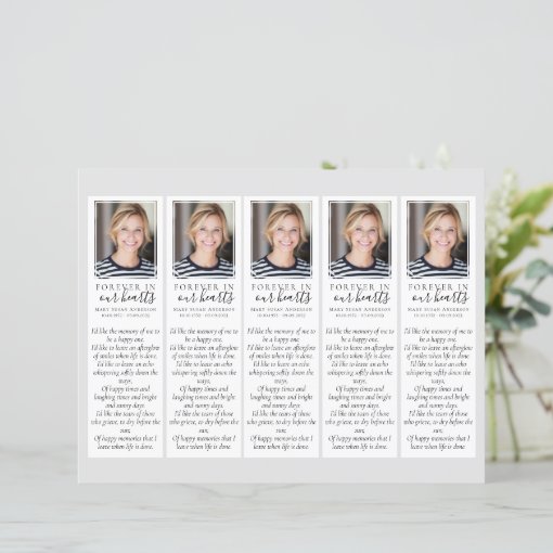 Forever | 2x7" DIY Funeral Bookmark Template | Zazzle