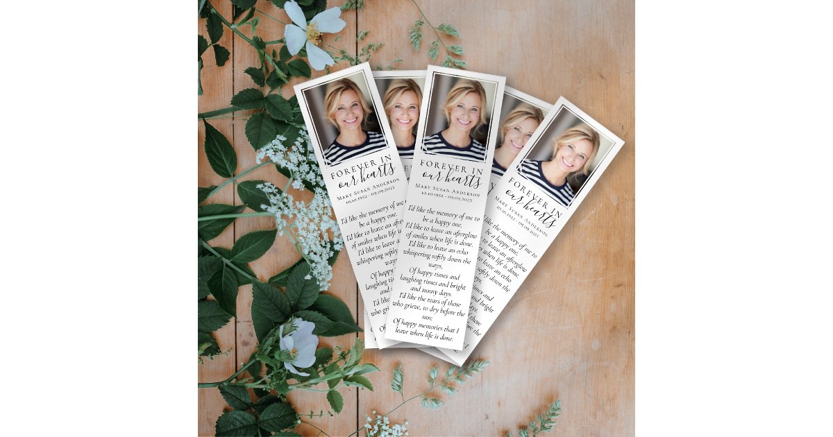 Forever | 2x7" DIY Funeral Bookmark Template | Zazzle