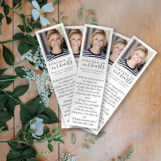 Forever | 2x7" DIY Funeral Bookmark Template Poster | Zazzle