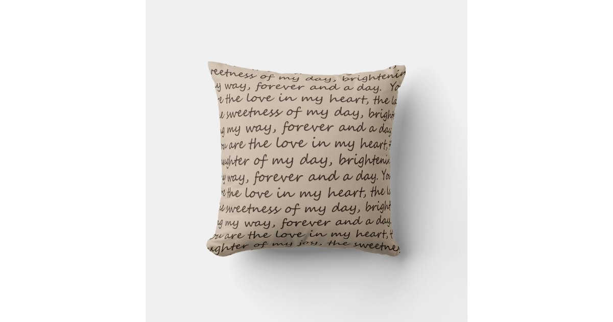 Forever and A Day Poem Throw Pillow | Zazzle