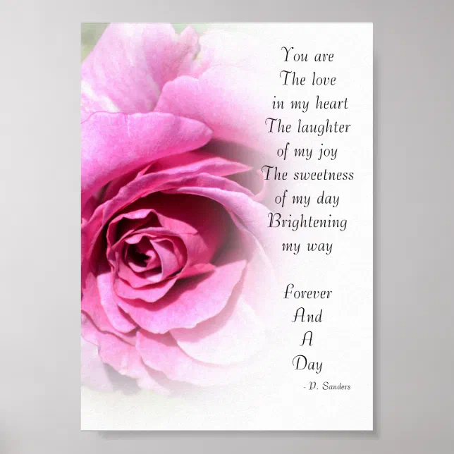 Forever and a Day Poem with Rose Poster | Zazzle