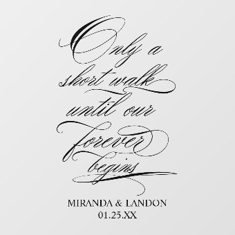 Forever begins Wedding Aisle Entrance Floor Decals | Zazzle