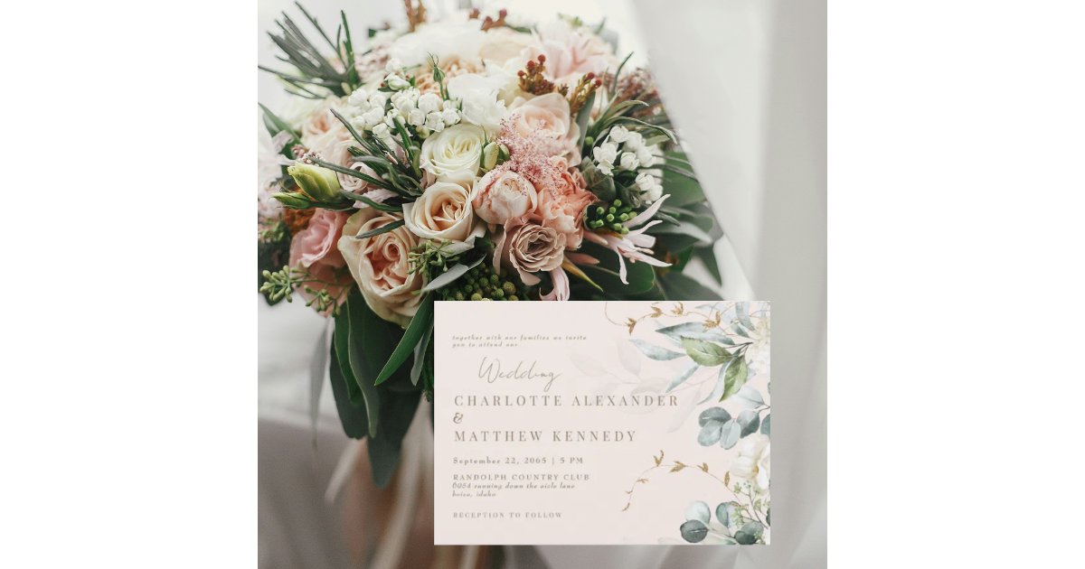 Forever Faithful Blushing Bride Wedding II Invitation | Zazzle